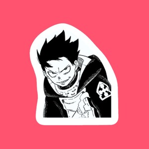 Kusakabe Shinra Grin Manga Panel Sticker Fire Force - Etsy