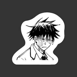 Grumpy Fushiguro Megumi in the Rain Manga Panel Sticker Jujutsu Kaisen ...