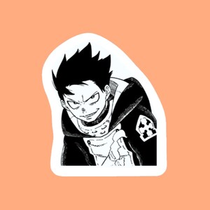 Kusakabe Shinra Grin Manga Panel Sticker Fire Force - Etsy