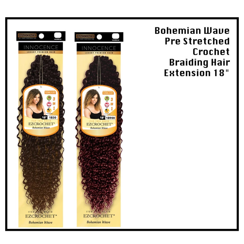 Bohemian Wave Pre-stretched Crochet Braiding Hair Extension 18" - Etsy