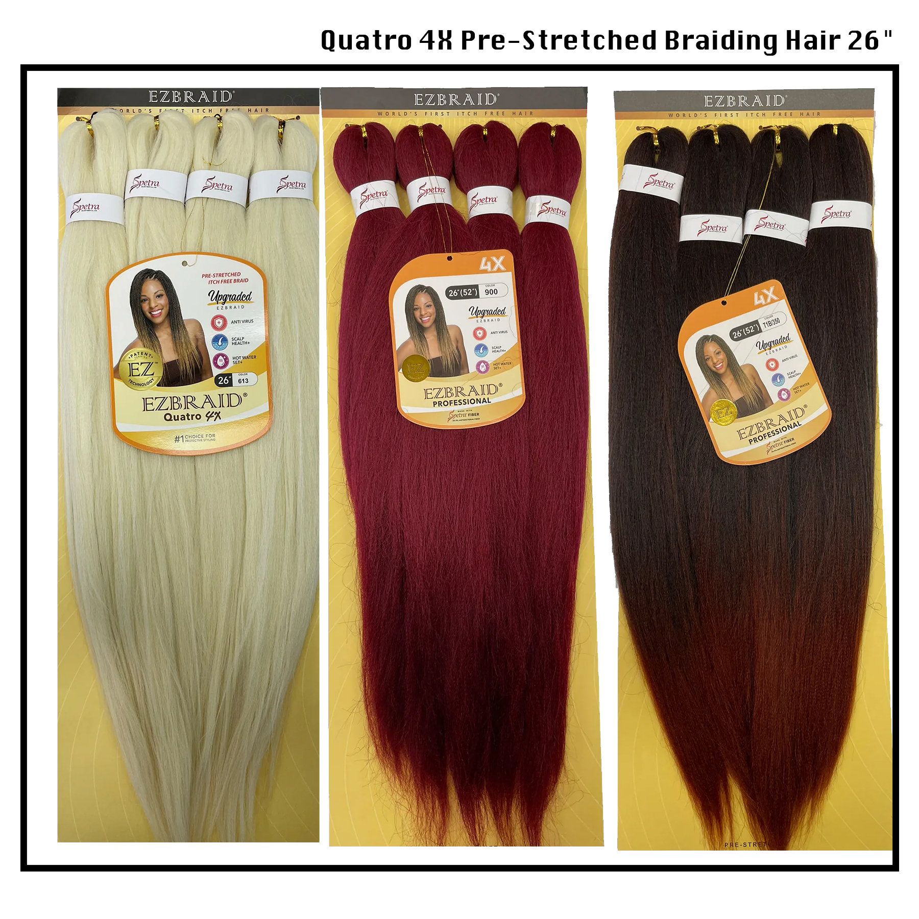 Quatro 4X Pre-stretched Braiding Hair Extension Pack 26" - Etsy