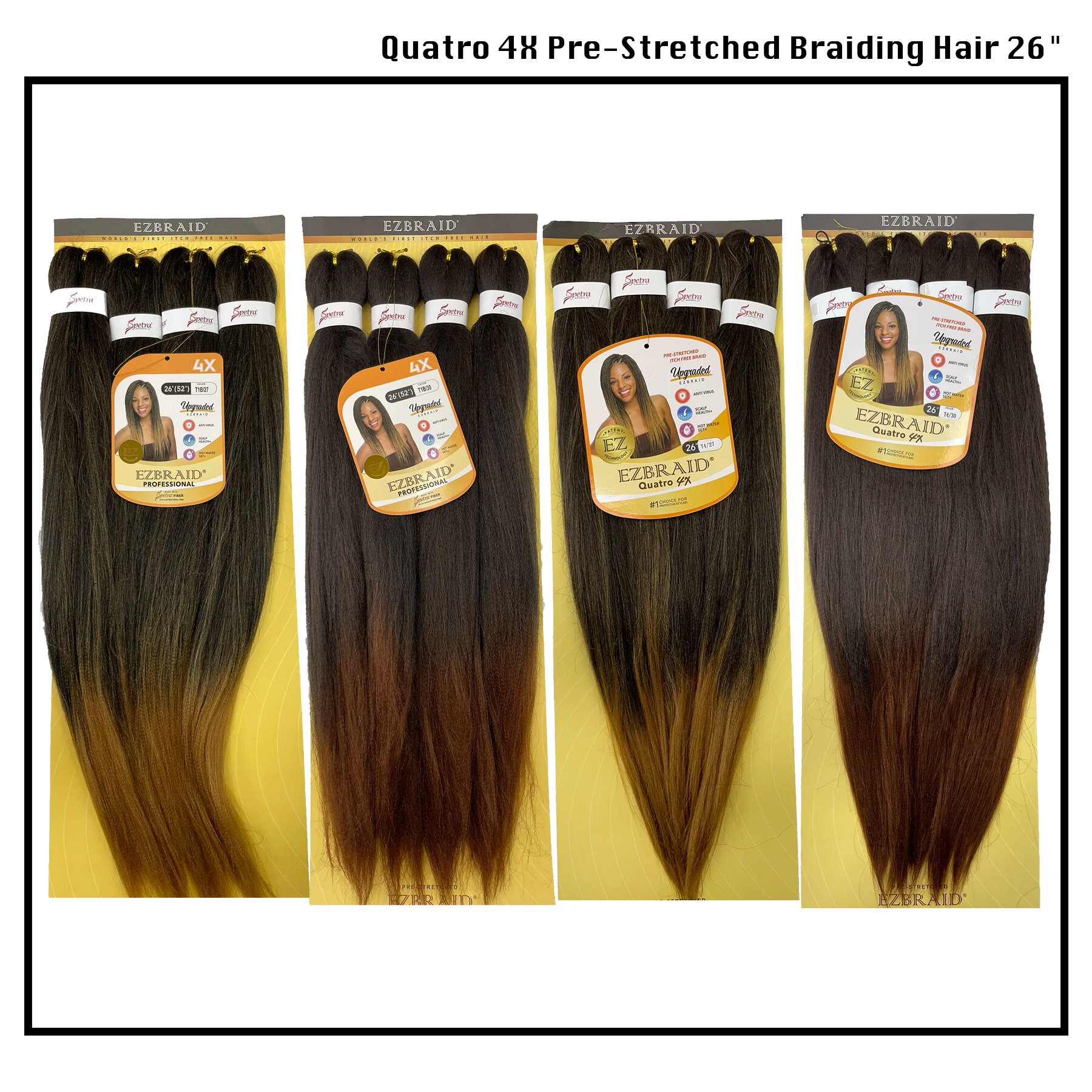 Quatro 4X Pre-stretched Braiding Hair Extension Pack 26" - Etsy