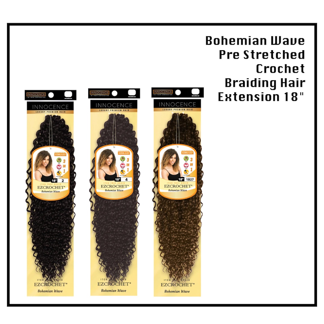Bohemian Wave Pre-stretched Crochet Braiding Hair Extension 18" - Etsy
