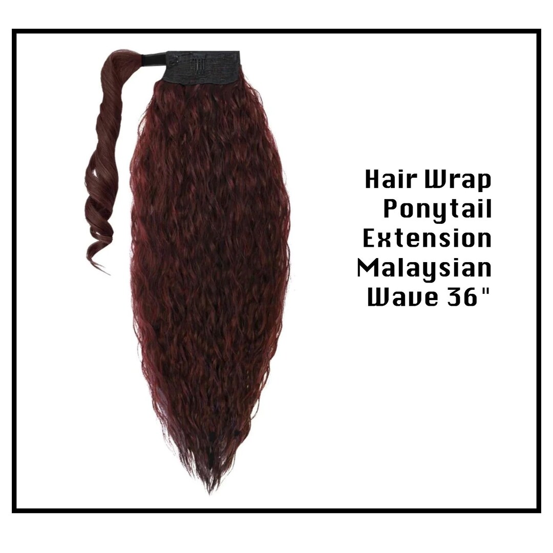 Hair Wrap Ponytail Extension Malaysian Wave 36" - Etsy