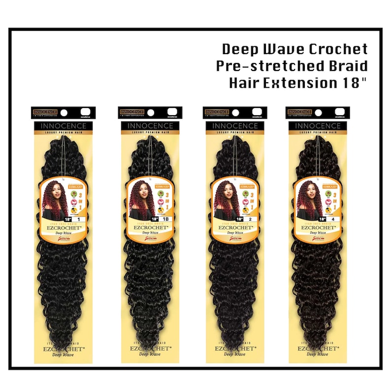 Deep Wave Crochet Pre-stretched Braid Hair Extension 18" - Etsy