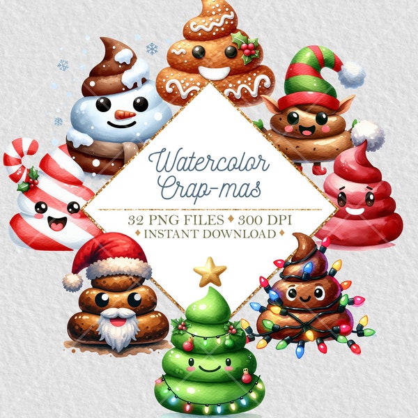 Christmas Poop Emoji Stickers - Etsy