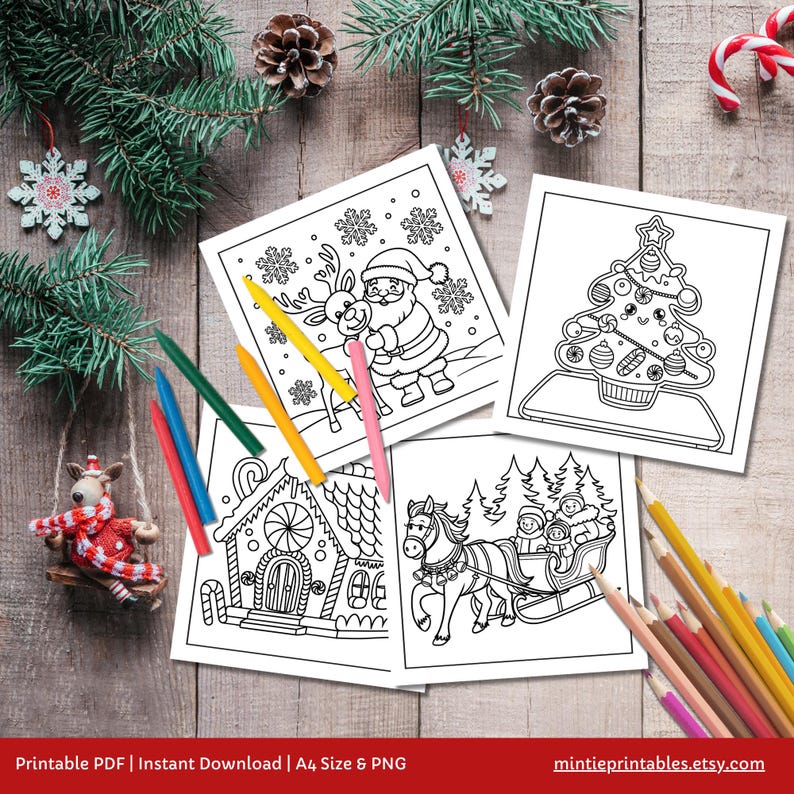 Cozy Christmas Coloring Book: Kawaii Printable Activities (PDF Download ...