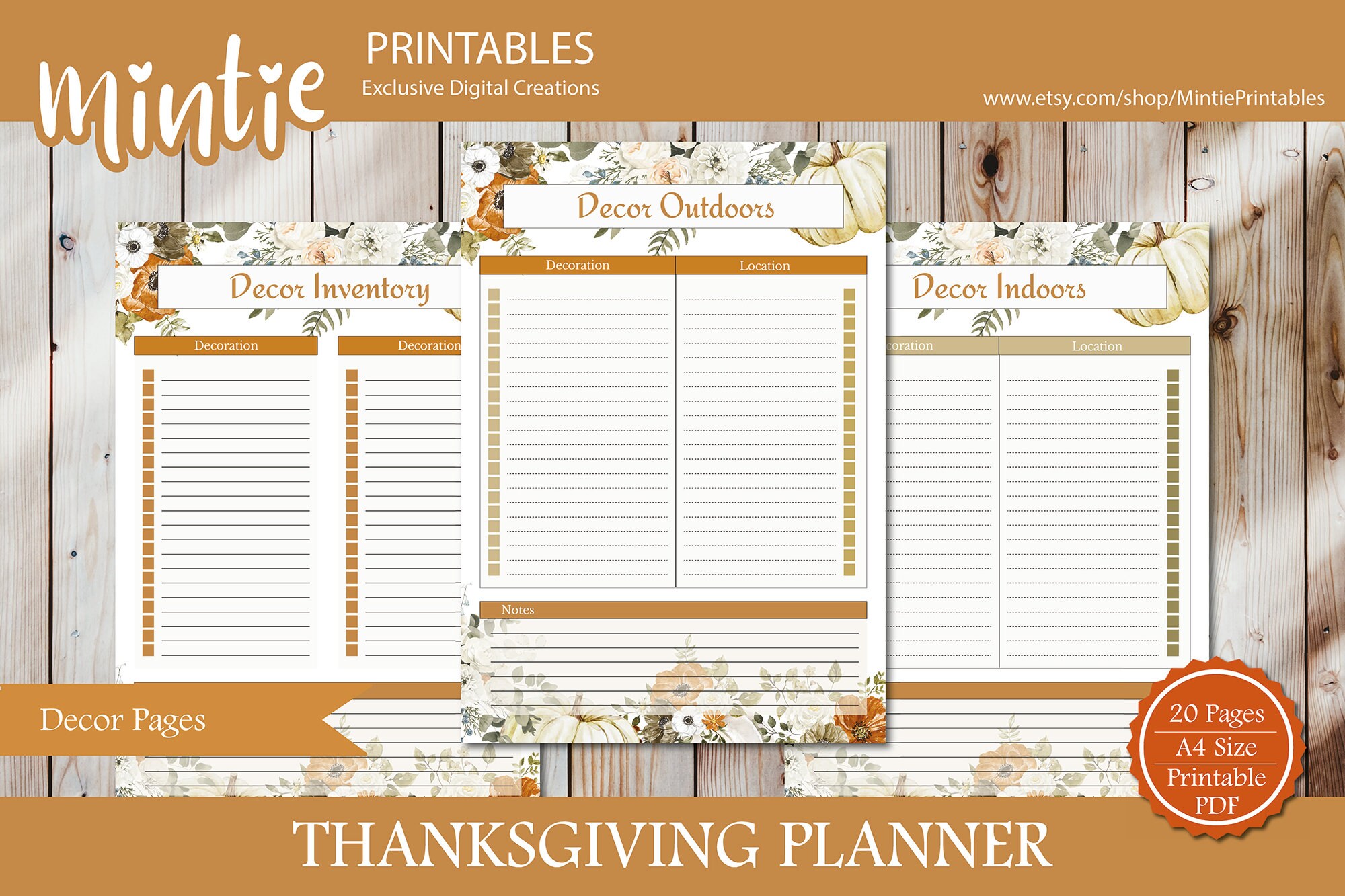 Thanksgiving Planner Printable, Holiday Planner, Thanksgiving Binder ...