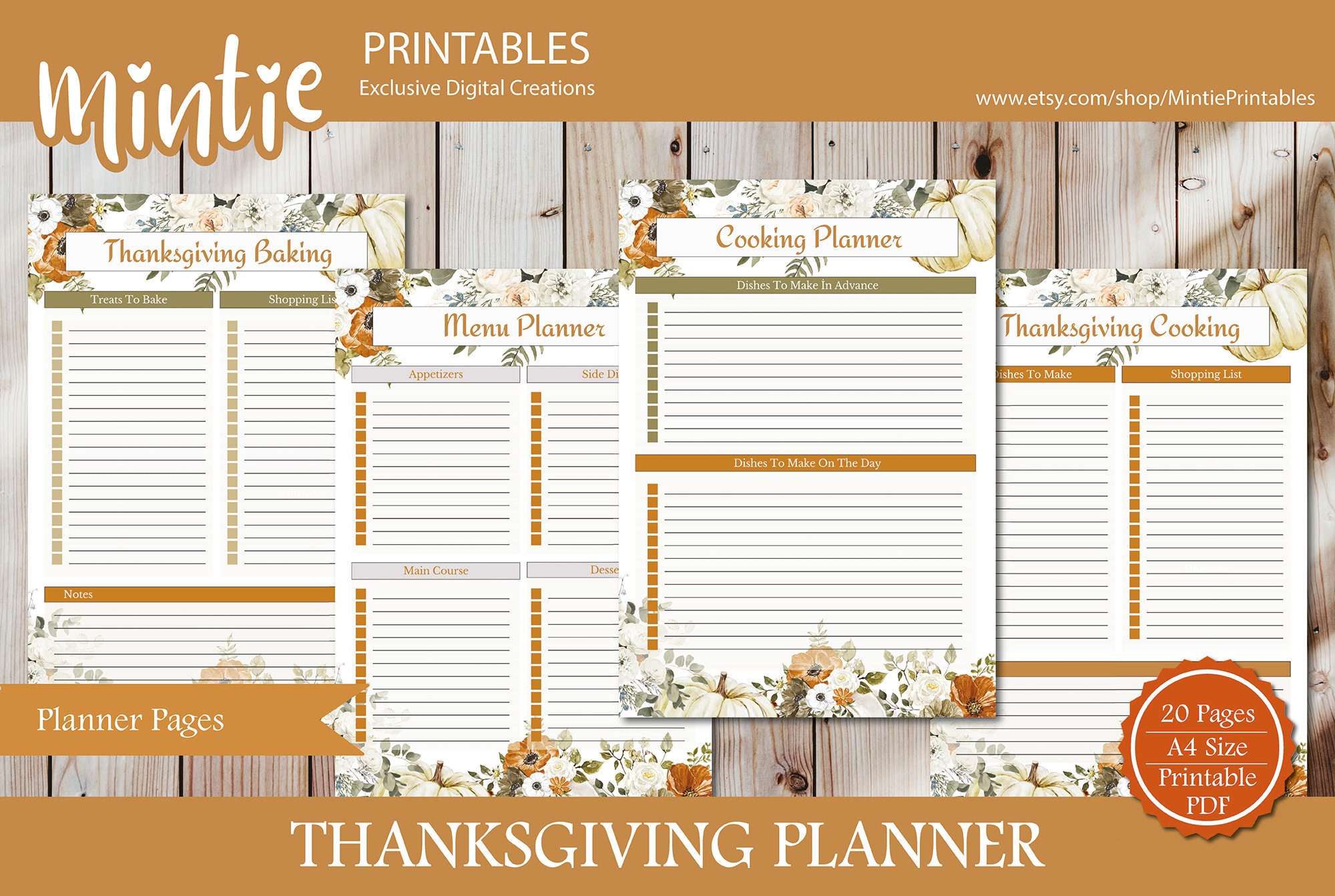 Thanksgiving Planner Printable, Holiday Planner, Thanksgiving Binder ...