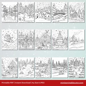 Winter Wonderland Coloring Book: 130 Snowy Christmas Scenes (PDF) - Etsy