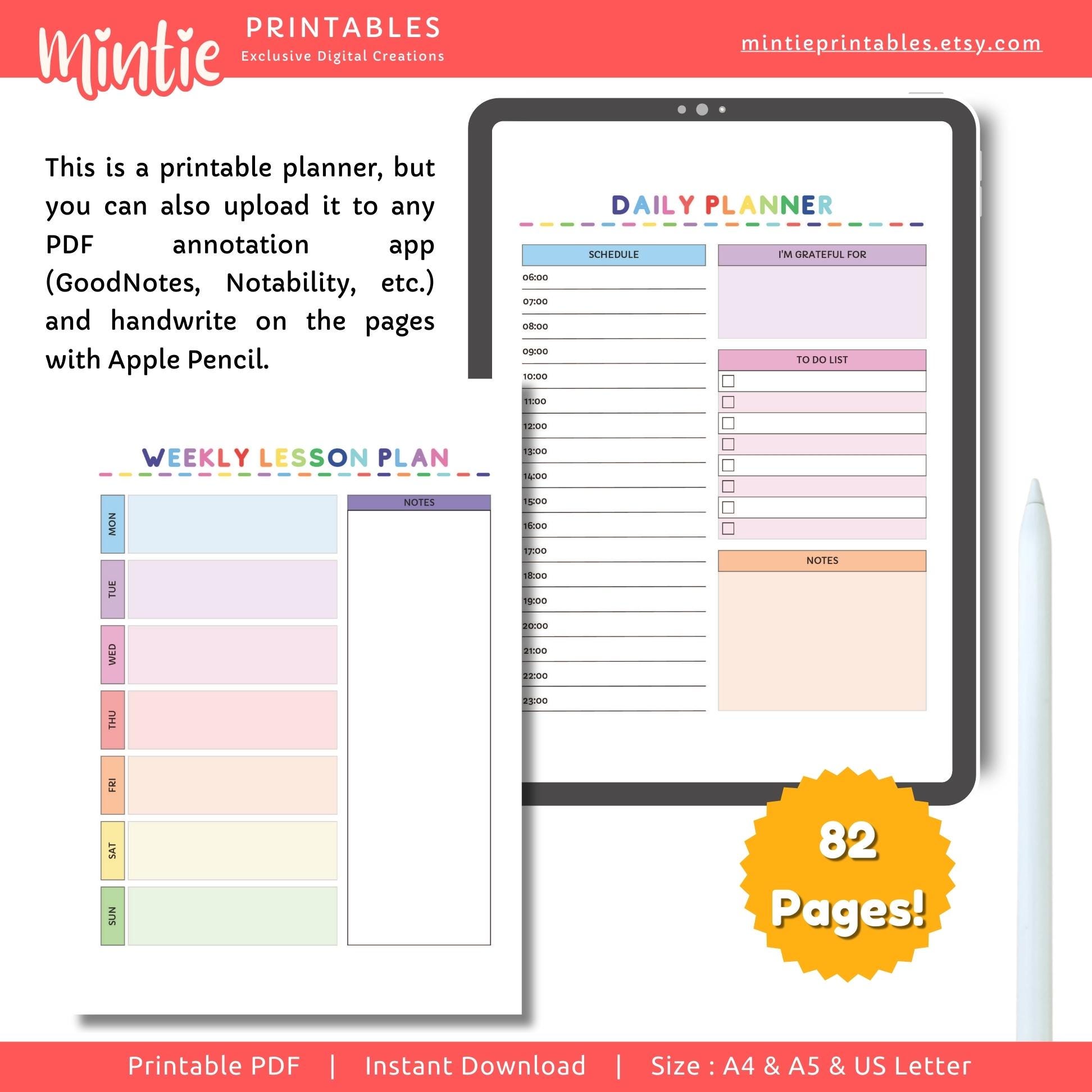 Kids School Planner 2024-2025 Student Planner Digital PDF School ...