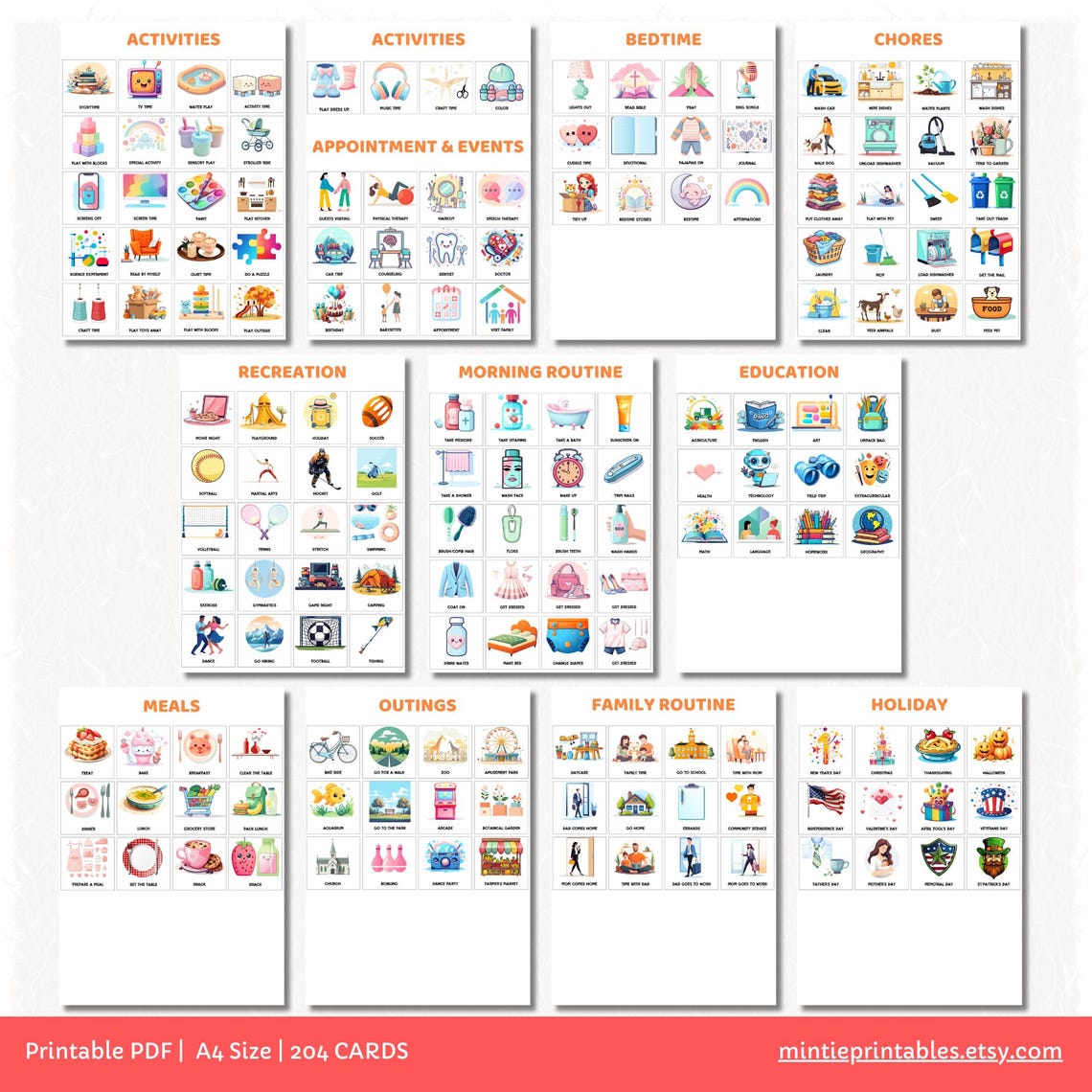 Kids Daily Routine Cards & Chart, Toddler Routine Checklist, Daily ...