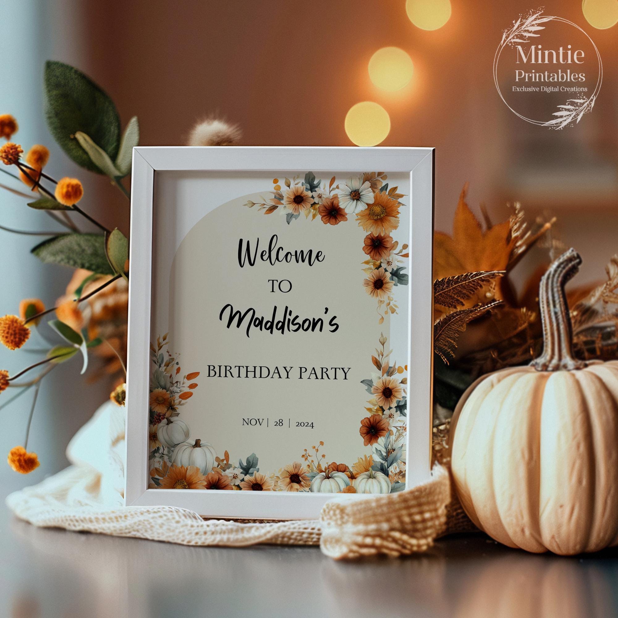Editable Thanksgiving Table Sign Printable Pumpkin Custom Sign ...