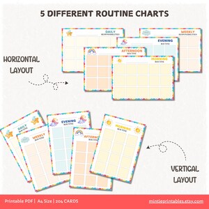 Kids Daily Routine Cards & Chart, Toddler Routine Checklist, Daily ...