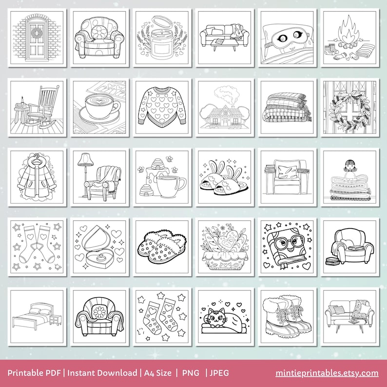 Cozy Girl Moments Coloring Book, Bold and Easy Cute Girl Coloring Pages ...