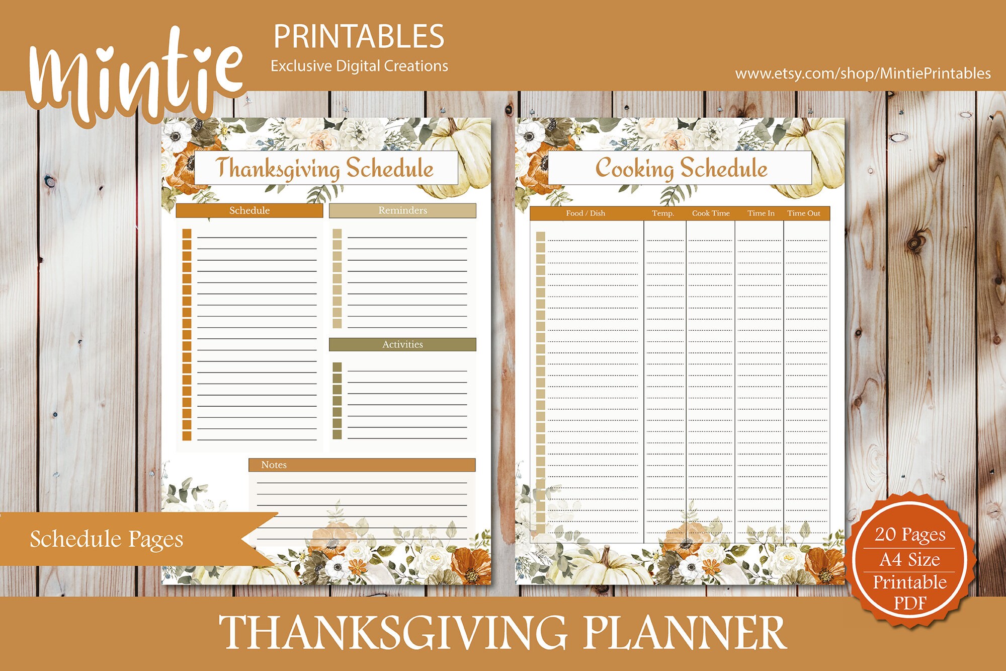 Thanksgiving Planner Printable, Holiday Planner, Thanksgiving Binder ...