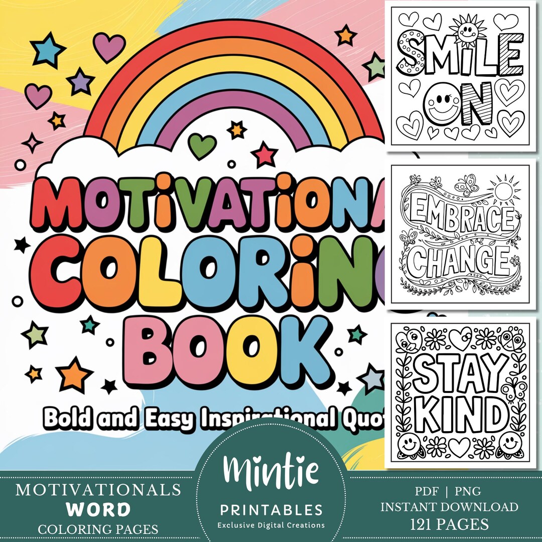 Motivational Quotes Coloring Pages, Positive Affirmation Coloring Book ...