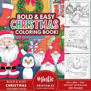 Bold and Easy Christmas Coloring Pages Kawaii Coloring Book Printable ...