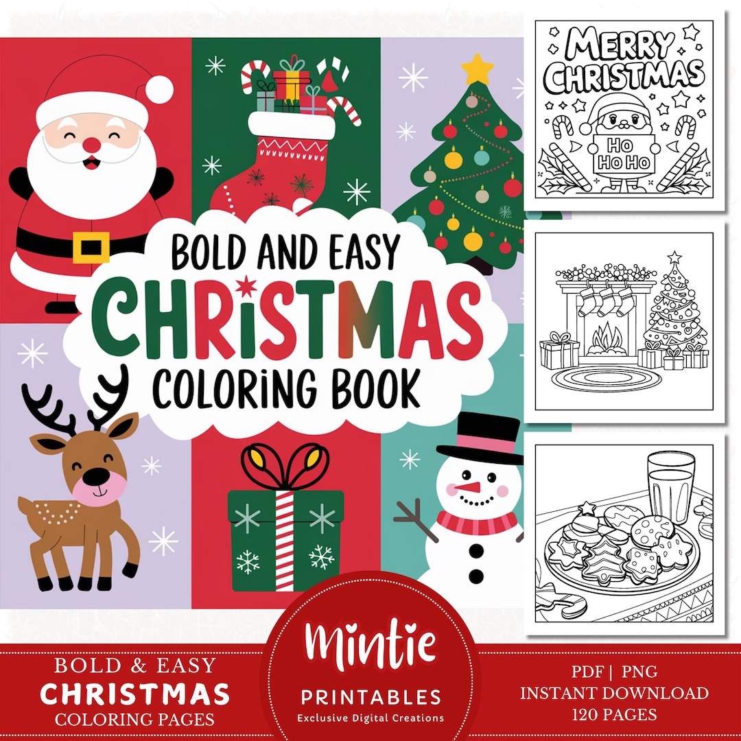 Cozy Christmas Coloring Book, Kawaii Pages Printable, Cute Activities ...