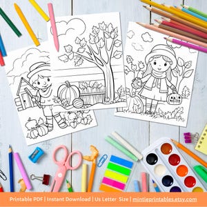 Fall Autumn Coloring Pages for Kids | 50 Pages | Printable Coloring ...