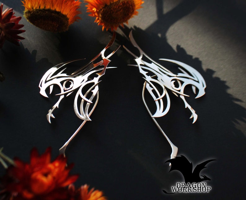 Dragon Ear Cuff | Harpy Earrings | Handmade Jewelry | Big Jewelry - Etsy