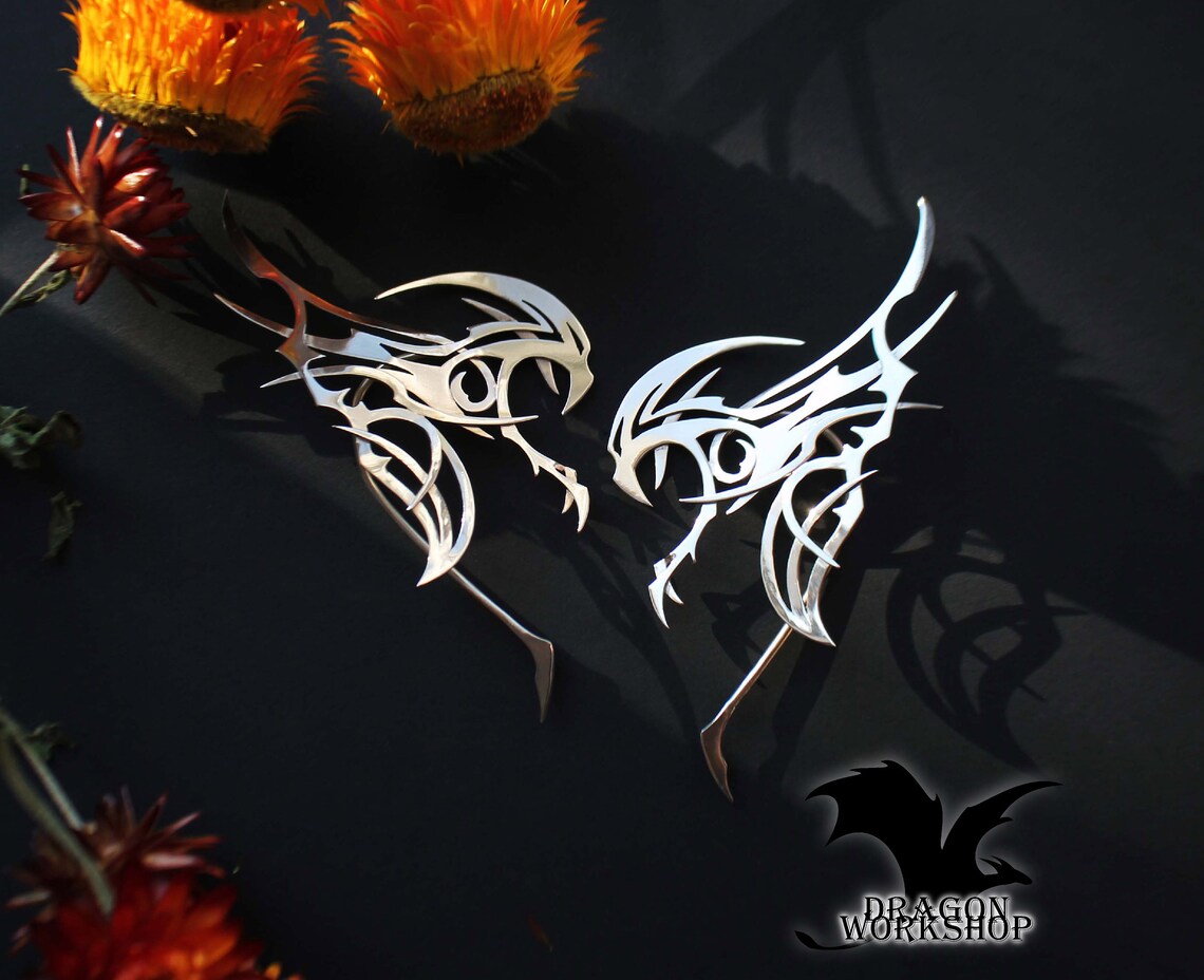 Dragon Ear Cuff | Harpy Earrings | Handmade Jewelry | Big Jewelry - Etsy
