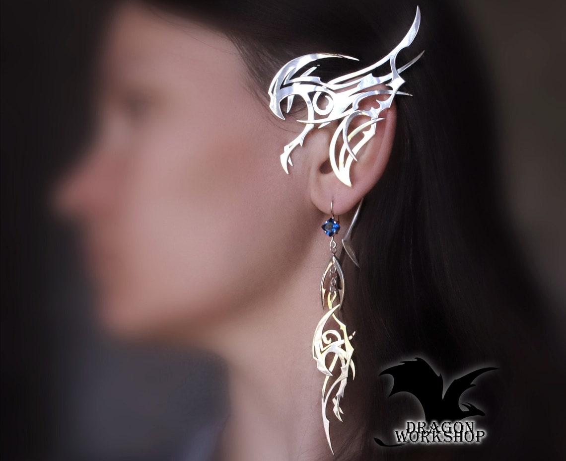 Dragon Ear Cuff | Harpy Earrings | Handmade Jewelry | Big Jewelry - Etsy