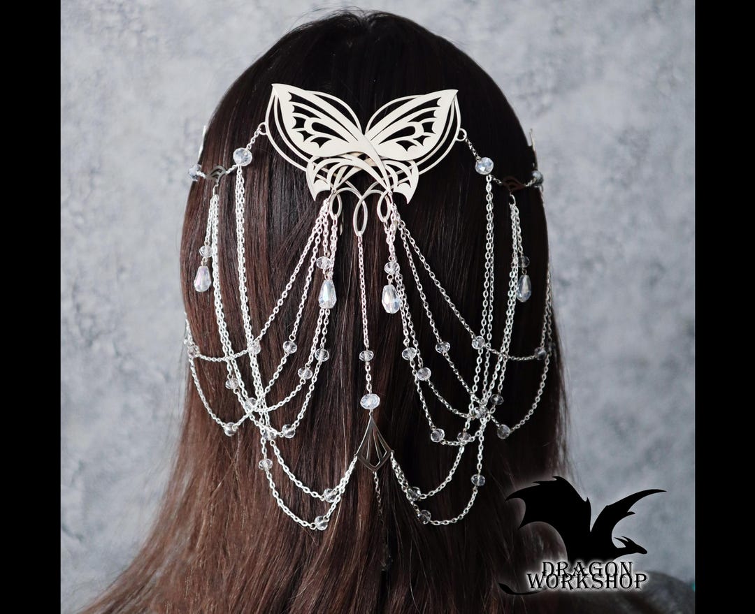 Elven Princess Wedding Jewelry | Hair Decoration | Hairpin Butterfly - Etsy