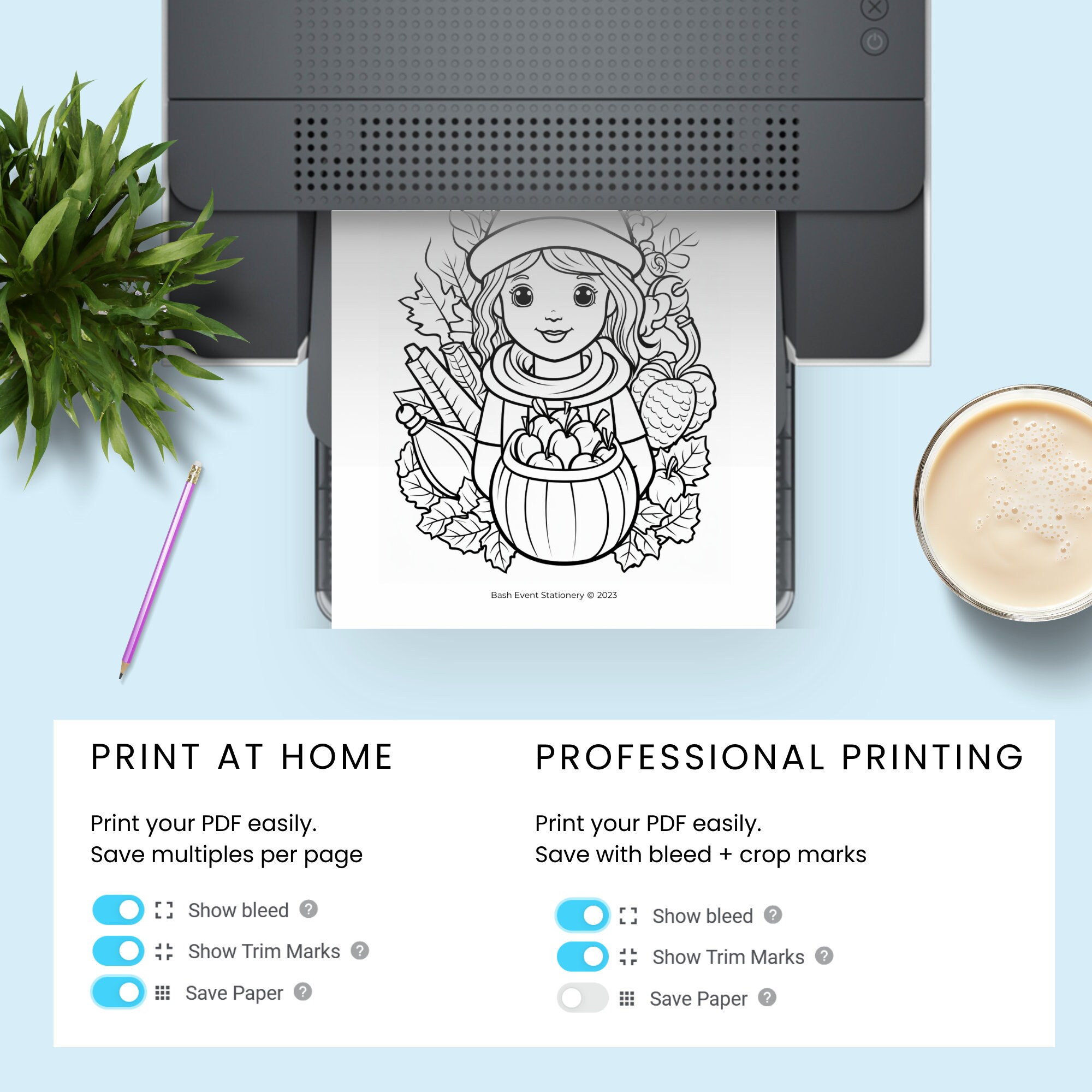 Thanksgiving Coloring Pages PDF, Printable Coloring Book, Fall ...