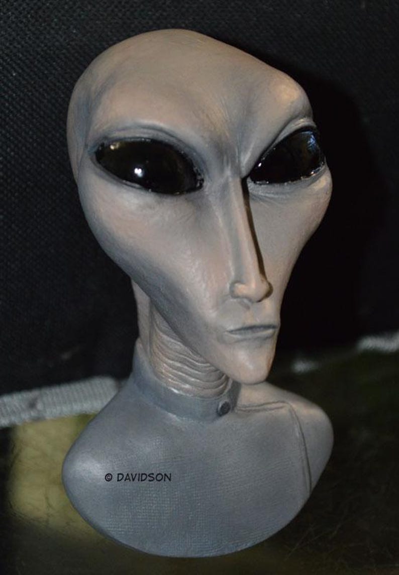Grey Alien Sculpture Wall-hanging Head - Etsy