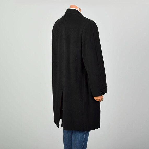 Large Vintage 1960s Classic Black Three Button Overco… - Gem