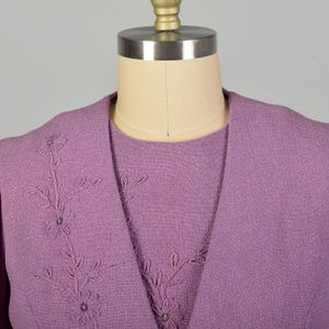 XL 1960s Set Purple Tweed Jacket Lilac Day Dress Autumn Ensemble - Etsy