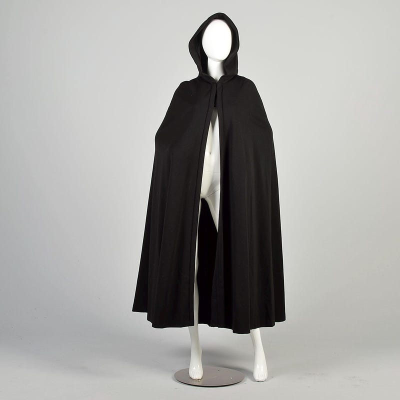 Black Hooded Cloak - Etsy