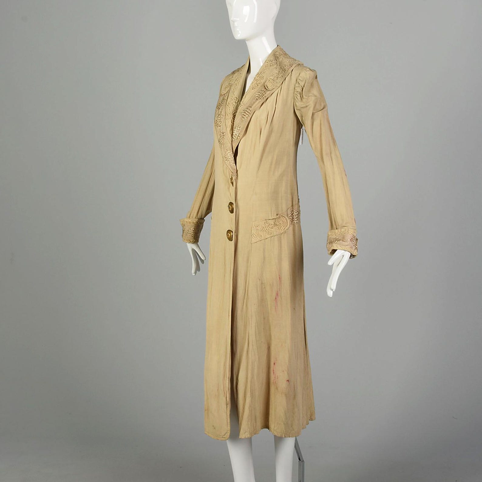 Small 1900s Edwardian Linen Duster Jacket Motoring Coat Elegant ...