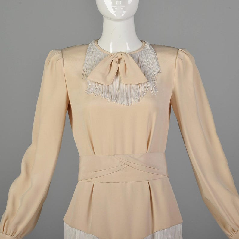 1969 André Laug for Audrey Hepburn Gown 60s Fringe Evening Gown ...