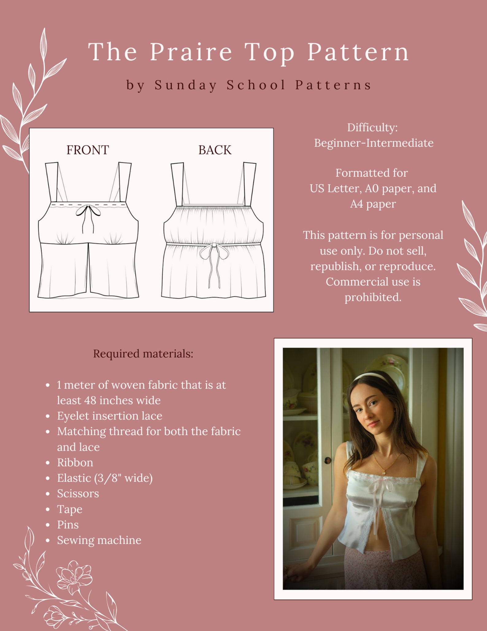 Babydoll Top Sewing Pattern XS-XL PDF Sewing Pattern Instant Download ...