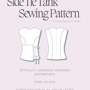 Side Tie Tank Sewing Pattern: Trendy DIY Blouse (PDF Pattern) - Etsy