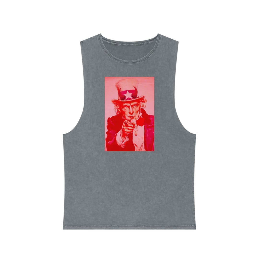 UNCLE SAM I Am Pure Evil Unisex Stonewash Tank Top - Etsy