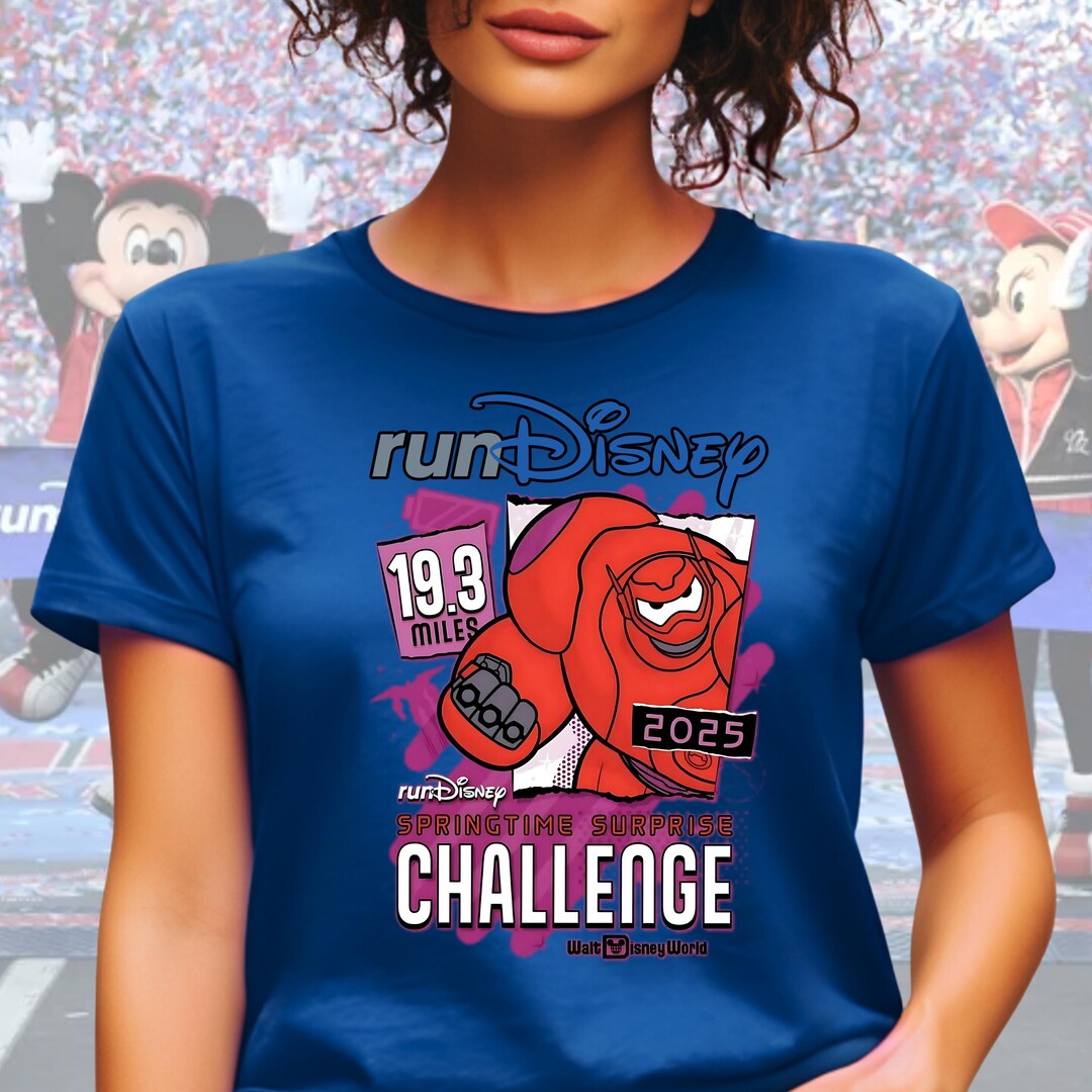 Run Disney 2025 Baymax Shirt, Springtime Surprise Challenge Tee, 19.3 ...