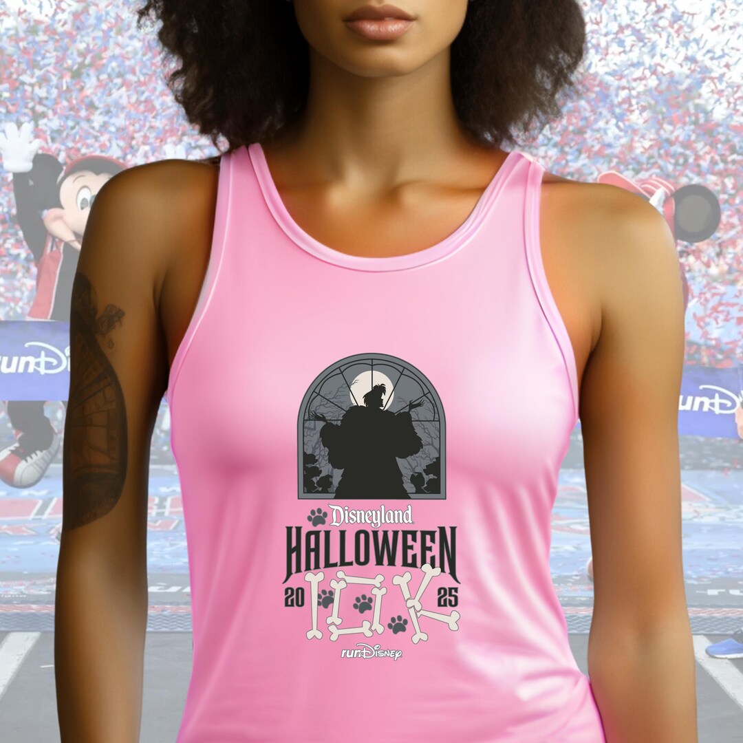 Haunted Disneyland 10K Tank Top, Run Disney Halloween Tanks, Disneyland Cruella Halloween 10K ...