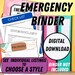 Emergency Binder, Printable Download Forms, Emergency Folder Forms ...