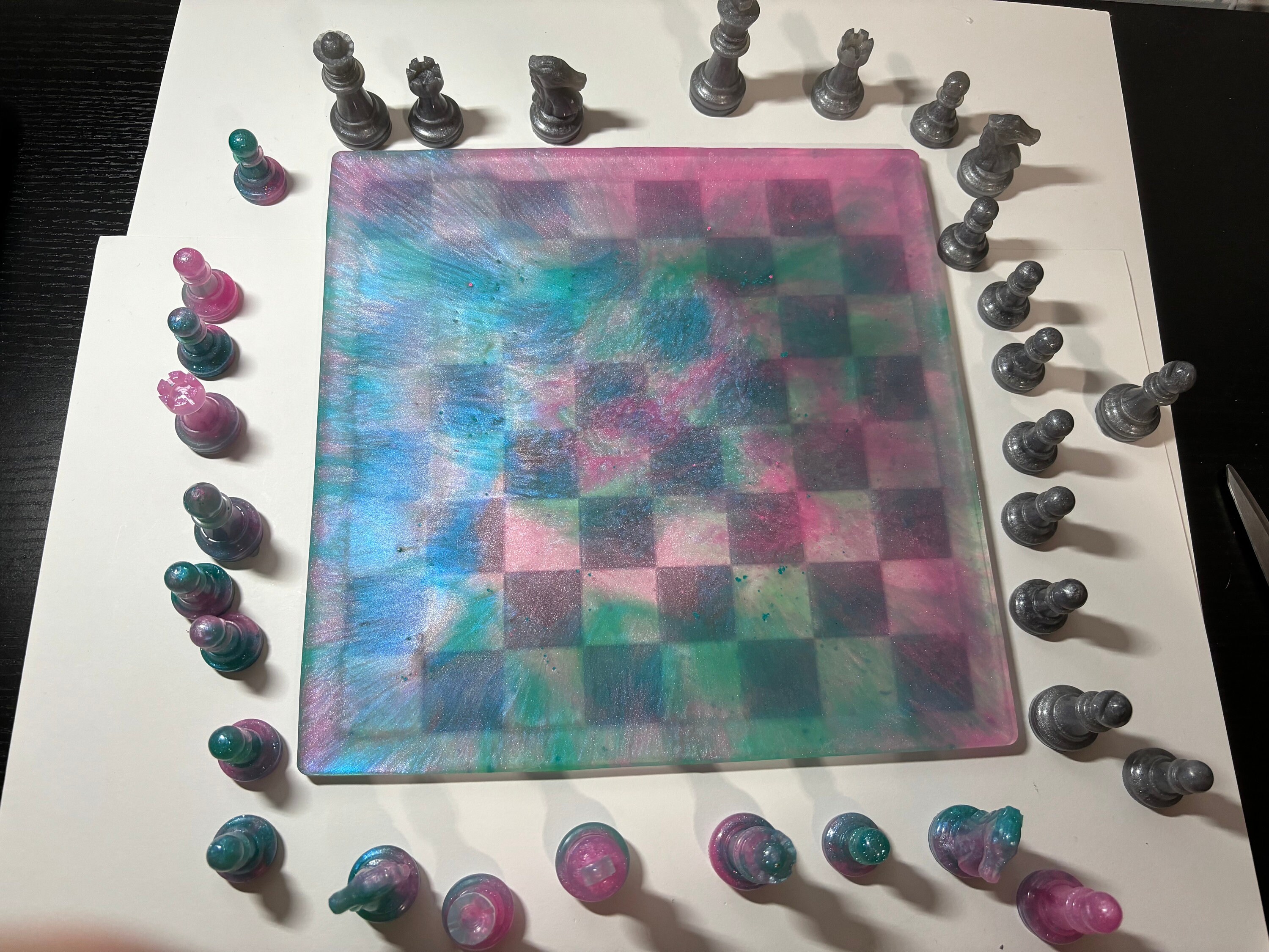 Galaxy Space Chess Set Resin - Etsy