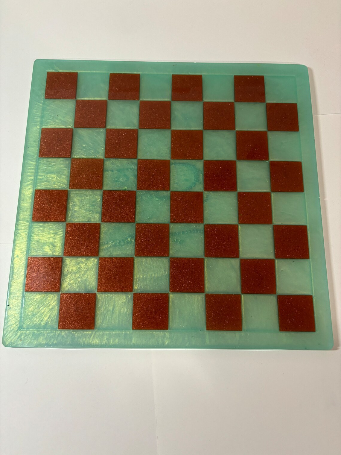Mint and Bronze Chess Set Green and Brown Chess Set Copper Chess Set ...