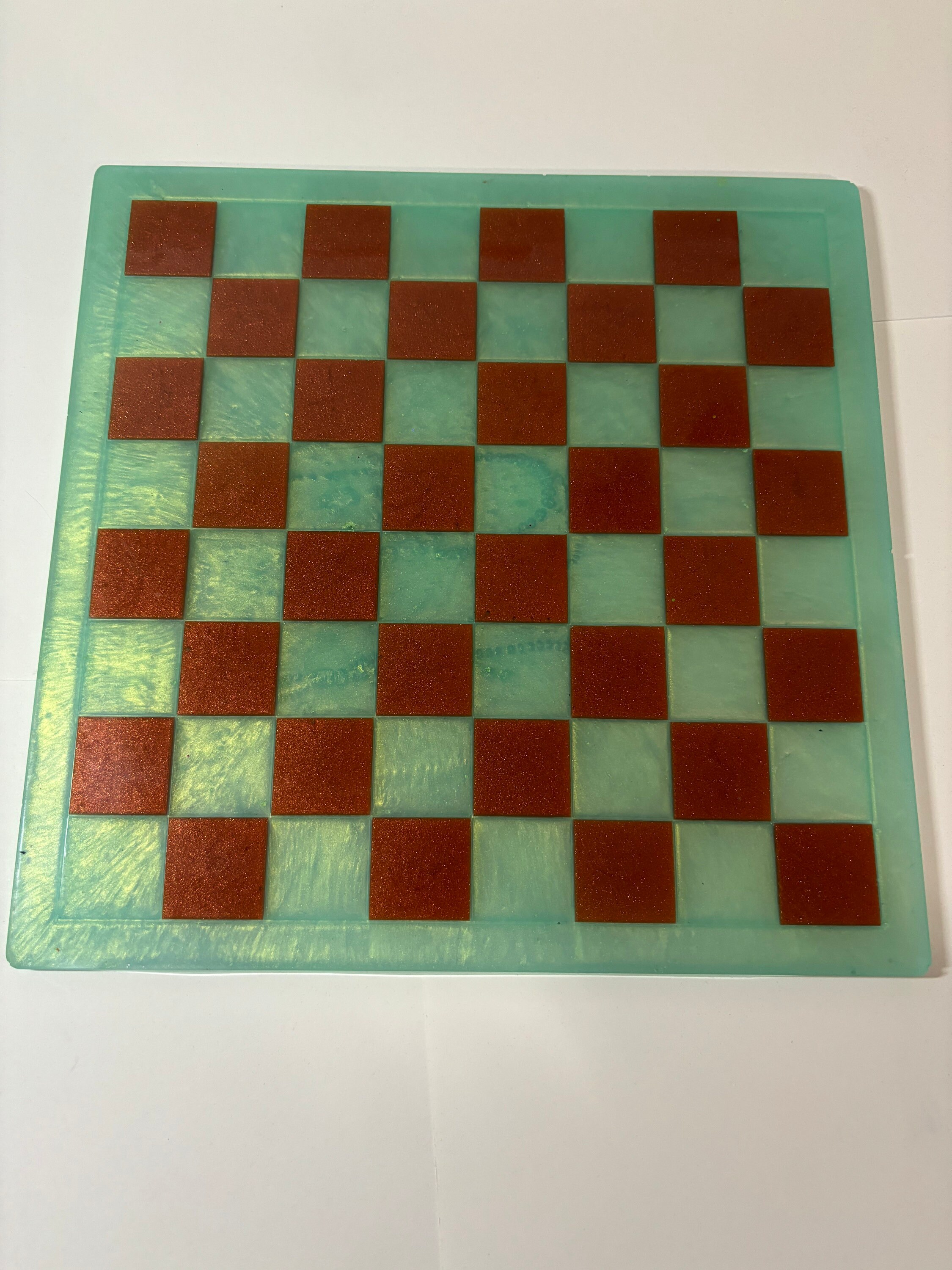 Mint and Bronze Chess Set Green and Brown Chess Set Copper Chess Set ...
