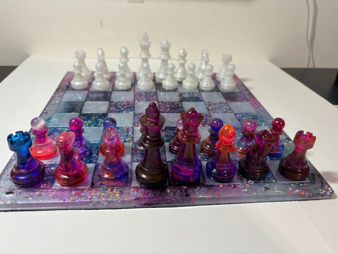 Outer Space Designed Chess Set Galaxy Designed Chess Set Purple/blue ...