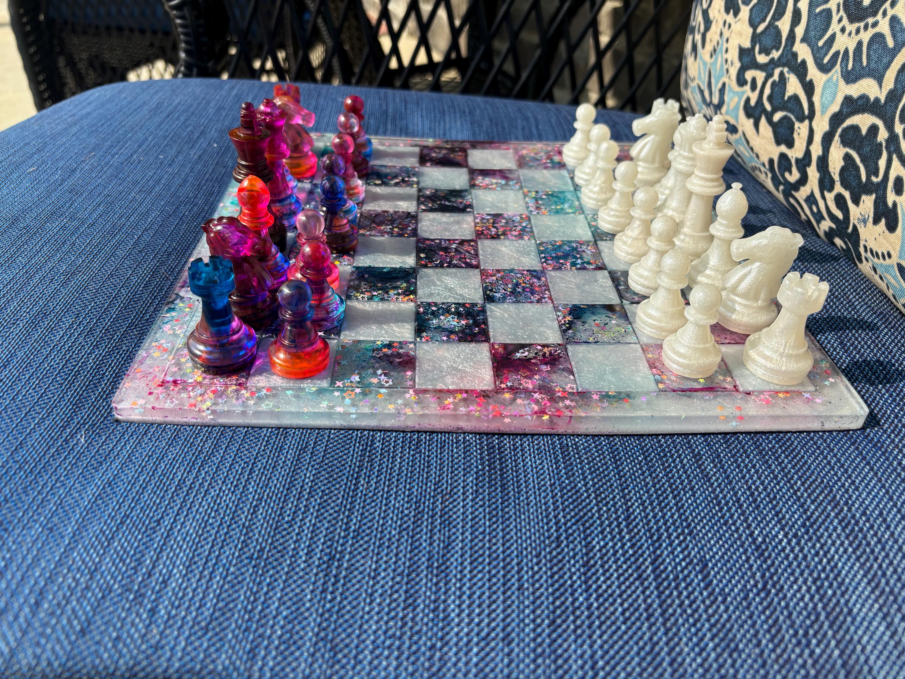 Outer Space Themed Chess Set Galaxy Themed Chess Set Purple/blue and ...