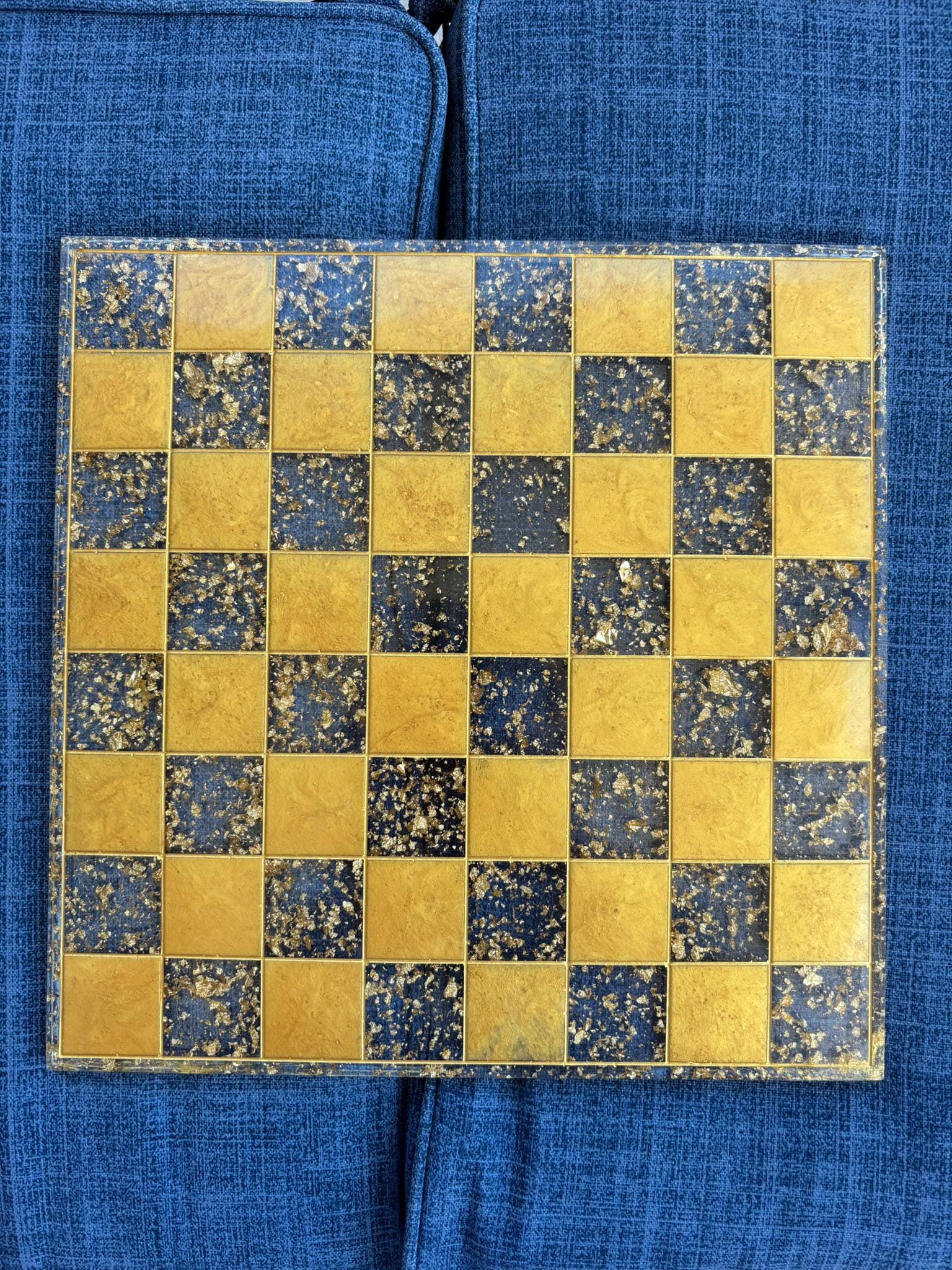 Yellow and Gold Flakes Chess Set, Resin Chess Set, Customizable - Etsy