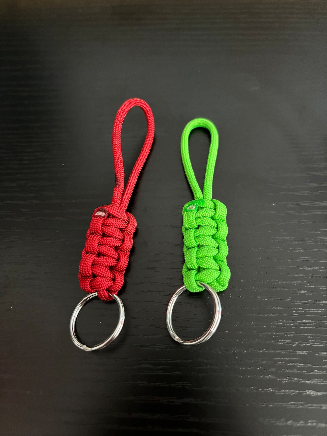 Mini Red and Green Paracord Keychains (both Included in One Order) - Etsy