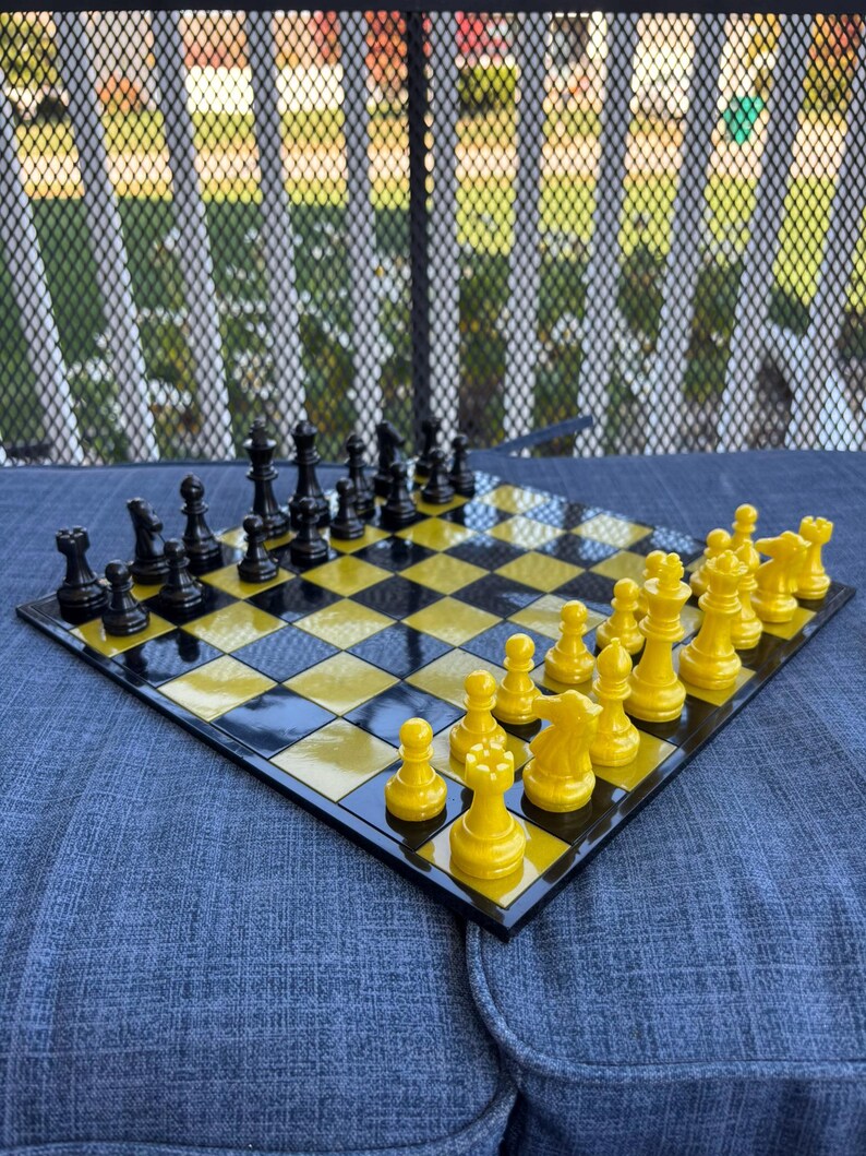 Black and Yellow, Resin Chess Set, Customizable - Etsy