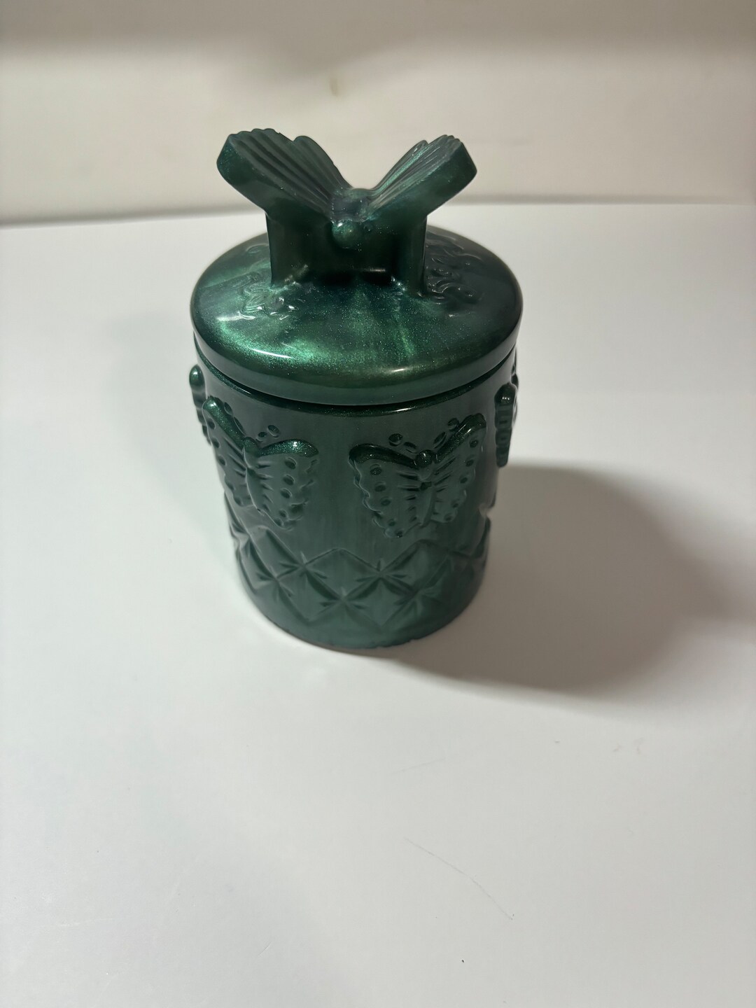 Green Resin Butterfly Jar: Desktop Storage for Keys & Thumbtacks - Etsy
